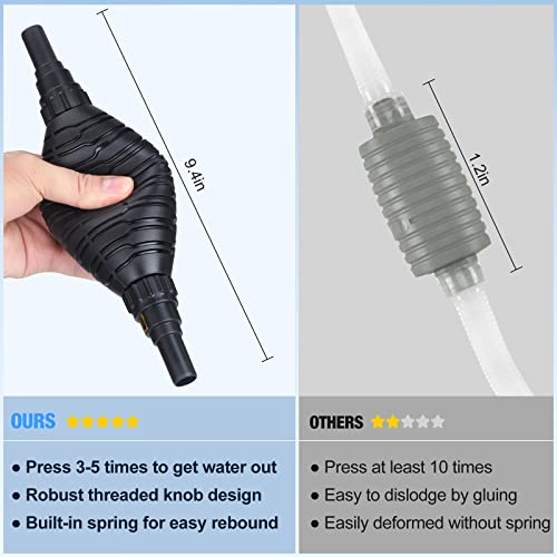 bedee Manual Aquarium Gravel Cleaner, Fish Tank Vacuum Gravel Cleaner, 3 in 1 Aquarium Siphon Vacuum Cleaner Kit for Water Change,Sand Cleaning,Remove Dirt with Adjustable Telescopic Rod