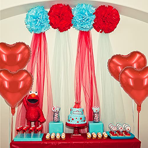 BEISHIDA 30 pcs18inch Red Heart Shape Foil Mylar Balloons for birthday party decorations, Wedding decorations, engagement party, celebration, holiday, show, party activities.