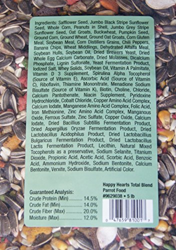 Happy Hearts Total Blend Parrot Food (5 Pounds)