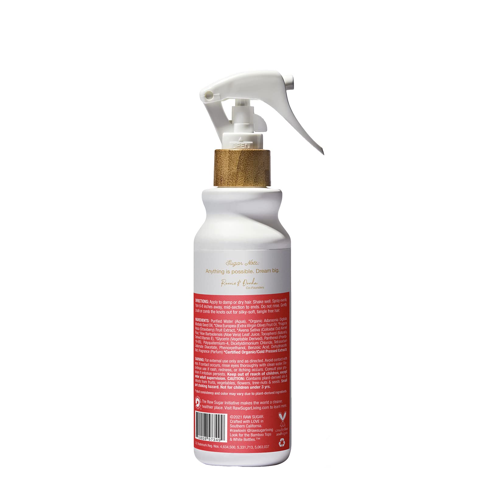 RAW SUGAR Kids' Detangler | Strawberry + Oat Milk | 6 fl oz