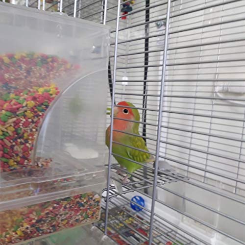 No-Mess Bird Feeder, Automatic Feeder for Parakeet Canary Cockatiel Finch
