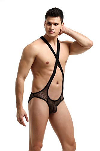 4UFIT Men's Jockstrap Leotard Underwear Jumpsuits Wrestling Singlet Bodysuit