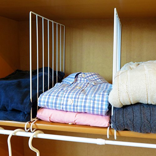 Evelots 8 Pack Wood Shelf Divider/Organizer-Closet/Cabinet-Bedroom/Office-No Tools