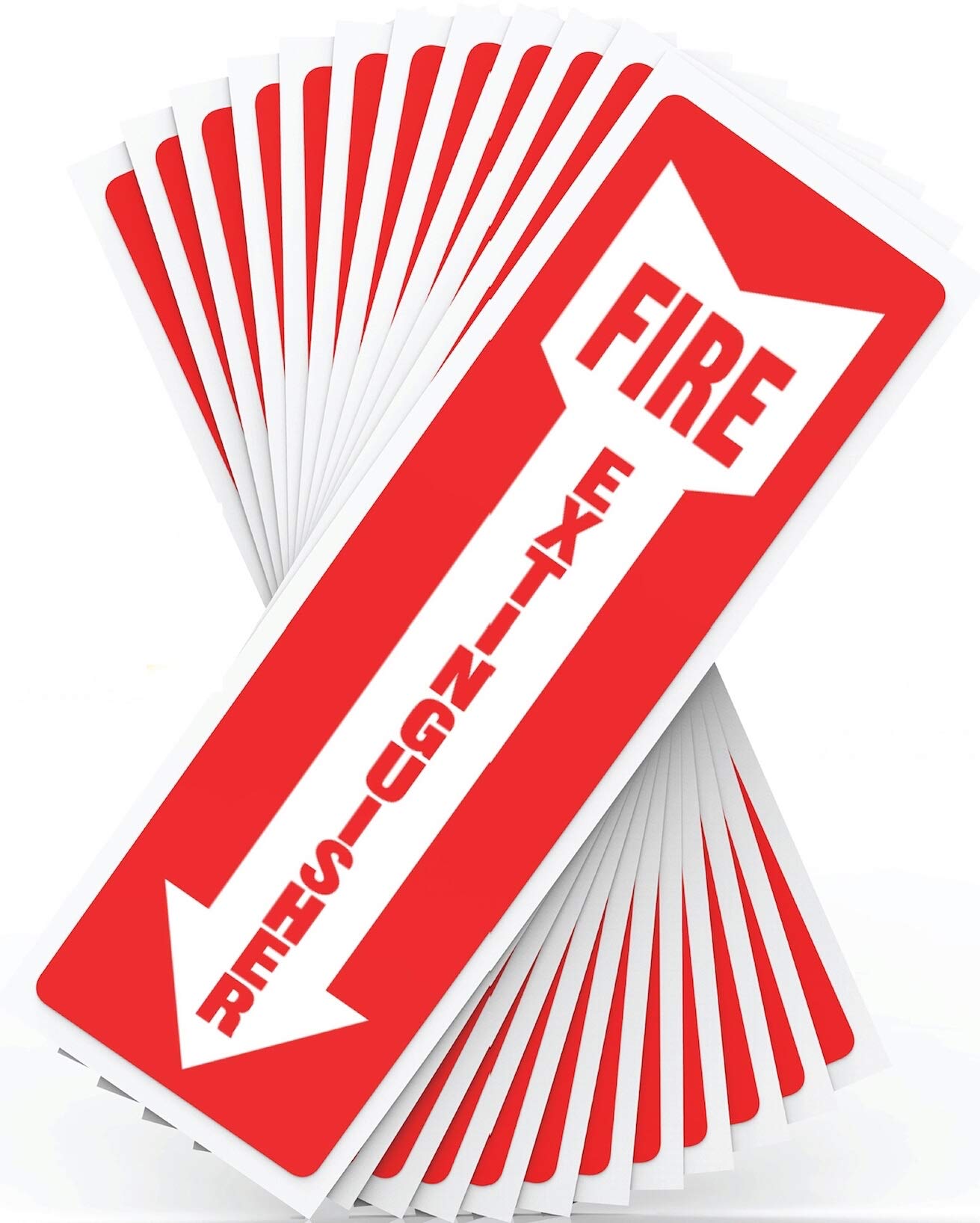 Fire Extinguisher Sign Sticker - 12 Pack - 4" X 12" - 5 Mil Vinyl - Bright Red White Colors - Durable Self Adhesive, Weatherproof, UV Protected - Ideal for Inside Office or Boat