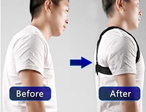 Posture Corrector, Ergonomic Back Straightener Brace for Men and Women for Clavicle Support and Providing Pain Relief from Neck, Back and Shoulder (Black)