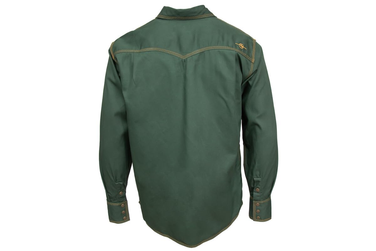 Western Welder Outfitting - Welding Shirt Western Style | Light Weight Tripled-Stitched Welding Shirts, Relaxed Fit (XL, Army Green)