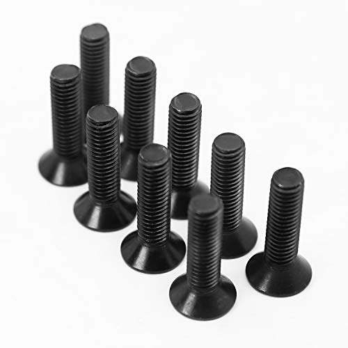 M6-1.0 x 30mm Flat Head Socket Cap Screws, 10.9 Grade Alloy Steel, Allen Socket Drive, Black Oxide Finish, Machine Thread, 50 PCS