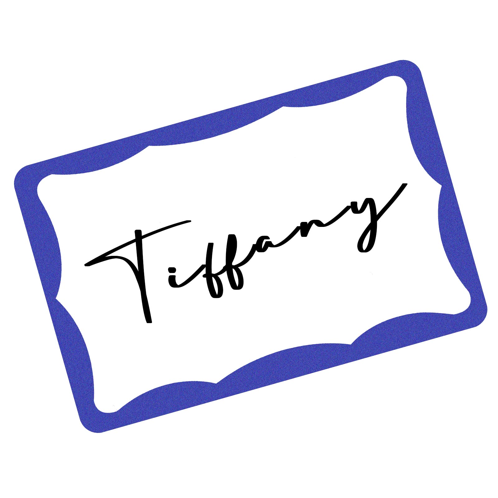 390Pcs Name Tags, 3in x 2in Name Tag Stickers, Name Tags Sticker for School Office Home(White with Blue Border)