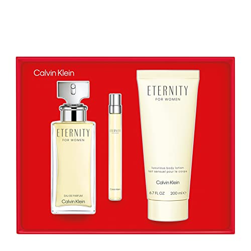 Calvin Klein Eternity for Women 3-Piece Fragrance Holiday Gift Set (3.3 Fl Oz + 0.33 Fl Oz + 6.7 Fl Oz)