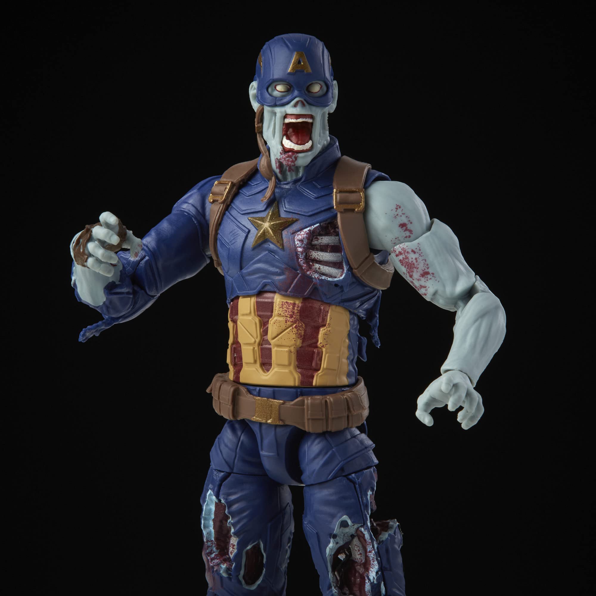 Avengers Marvel Legends Series 6-inch Scale Action Figure Toy Zombie Captain America, Premium Design, 1 Figure, and 1 Accessory