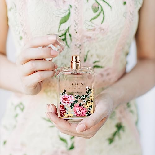 LOLLIA Always in Rose Eau de Parfum, 3.4 fl. oz. - Rose & Hibiscus – Beautifully Captivating Perfume, Women’s Perfume, Eau de Parfum Spray for Women, Women’s Fragrance