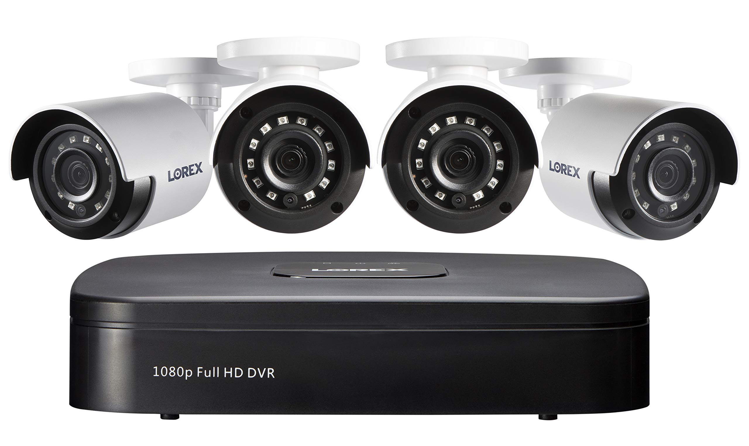 Lorex 8-Channel 4K Ultra HD Active Deterrence Security System with 6 Indoor/Outdoor Cameras, White (4 Cam 4 Channel)