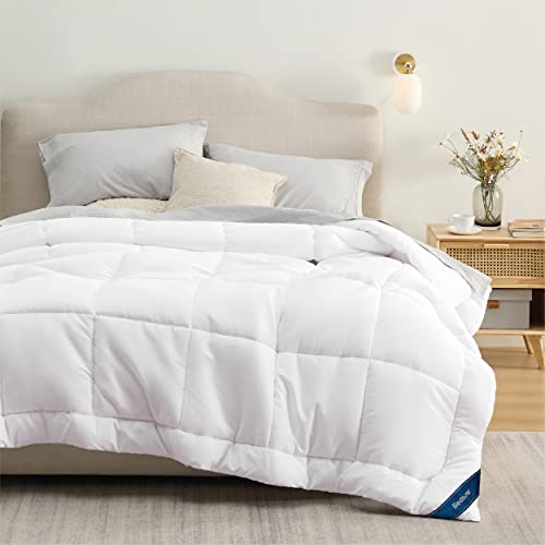 Bedsure King Comforter Duvet Insert - Down Alternative White Comforter King Size, Quilted All Season Duvet Insert King Size with Corner Tabs