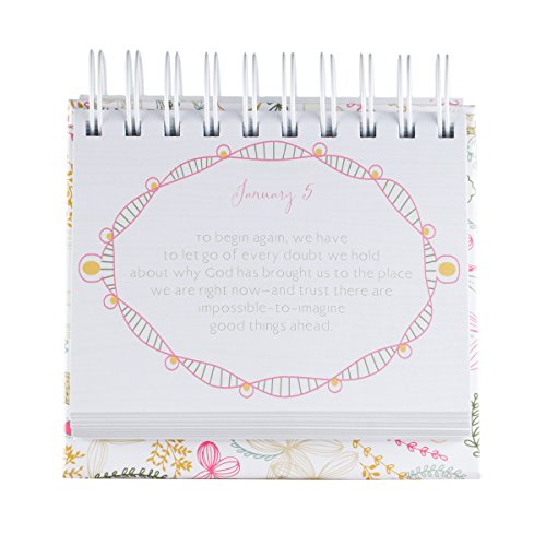 DaySpring Flip Calendar - God in Every Moment - 80299 White, 5 1/2" x 5 1/4" x 1 1/2"
