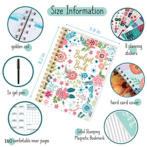 5.8x8.2 inch 2023-2025 Undated Planner Budget Book Sets,Daily Weekly Monthly Notebook Planner with Bookmark,Stickers& Pen(12Pack)