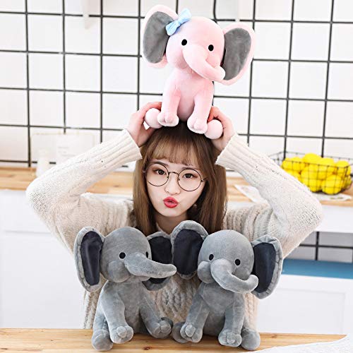 boqopod Stuffed Elephant Animal Plush Toys 9 Inch (Pink)
