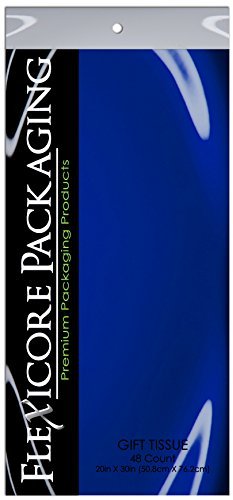 Flexicore Packaging Sapphire Blue Gift Wrap Tissue Paper Size: 20 Inch X 30 Inch | Count: 48 Sheets | Color: Sapphire Blue