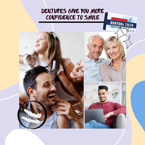 6 PCS Temporary dentures with Veneer for Both Men and Women, Covering Imperfect Teeth,Nature and Comfortable Veneers to Regain Confident Smile-A08