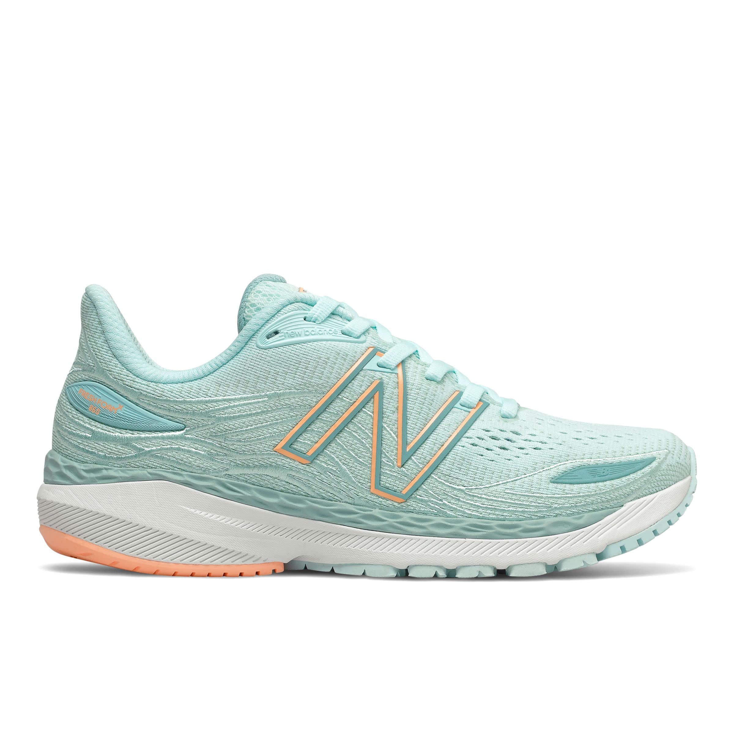 New Balance Women's Fresh Foam X 860 V12 Running Shoe, Blue/Light Mango, 8 M