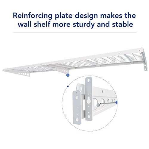 FLEXIMOUNTS 2-Pack 2x4ft Bike Storage Rack Garage Wall Shelves, 24-inch-by-48-inch, White