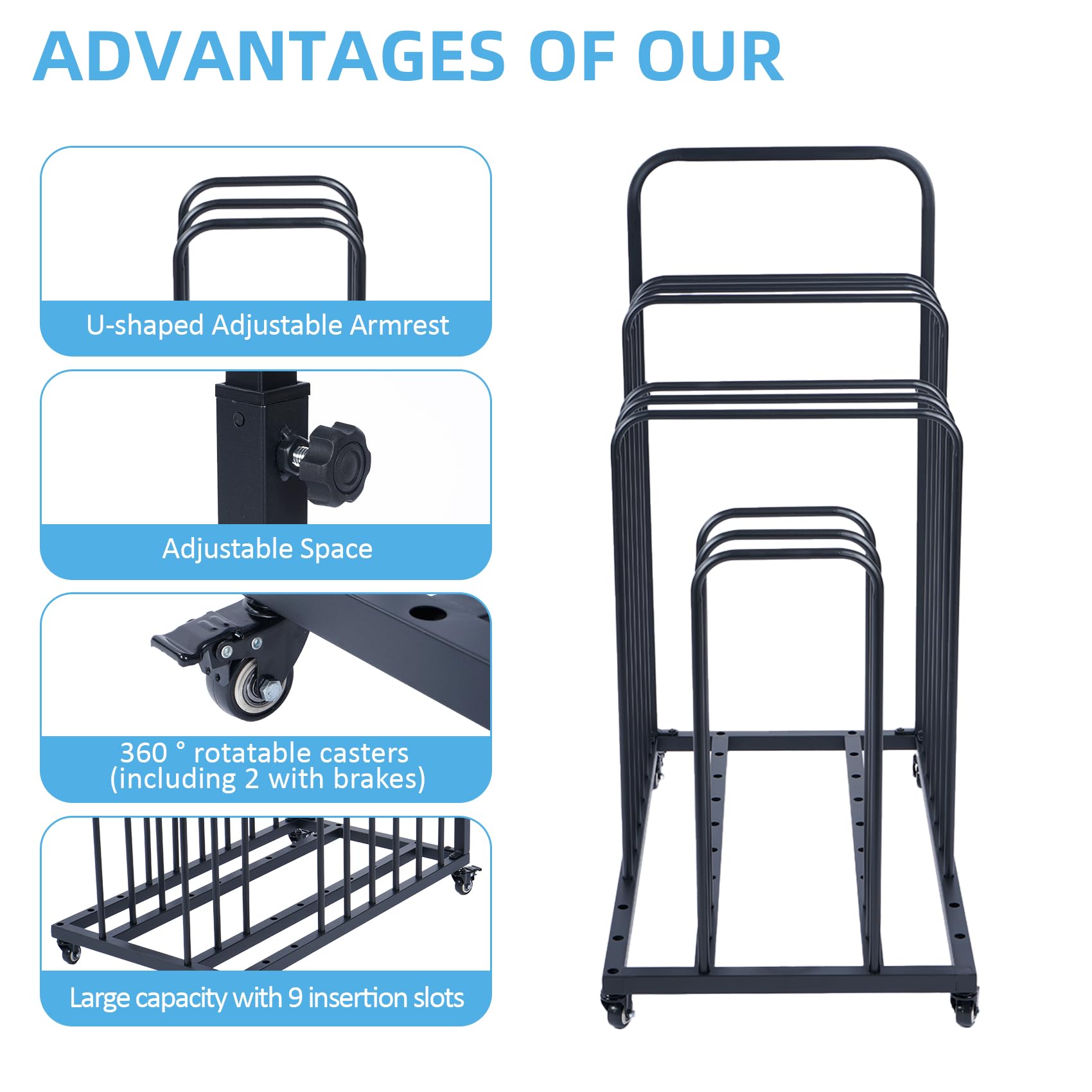 lukar Art Storage Rack with Wheels, Metal Canvas Rack Art Storage, Rolling Art Canvas Organizer with Handle, Art Drying Rack for Art Studio, Gallery, Artworks