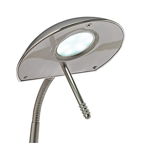 360 Lighting Casper Traditional Pharmacy Floor Lamp Standing LED 2-Light 63" Tall Brushed Nickel Silver Adjustable Arm Swivel Head Dimmer Switch for Living Room Reading House Bedroom Home