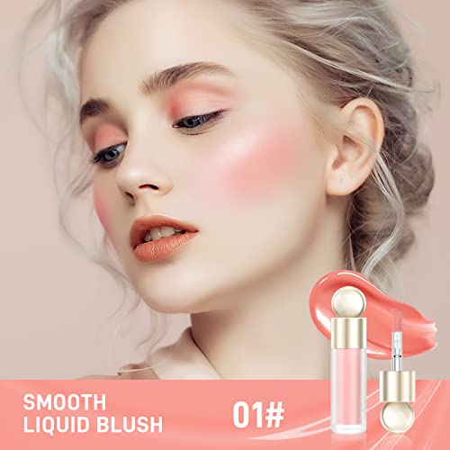 5 Pcs Liquid Blush For Cheeks Set, Greyghost Lightweight Cream Blush, Long-lasting Liquid Blush, Velvet Makeup Blush, Natural Matte Finish Soft Cream Blush Makeup (#01-#05)
