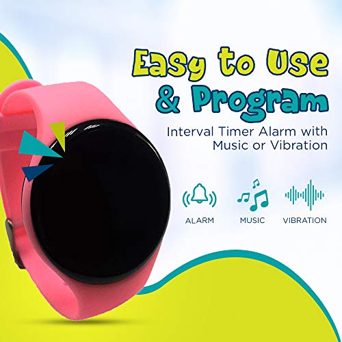 Kidnovations Premium Potty Training Watch - Toilet Training Timer - Rechargeable Water Resistant Digital Watch Reminder to Go Potty Vibrates and Plays Music Keeps Your Child Entertained at Potty Time