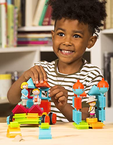 Battat- Bristle Blocks- STEM Interlocking Building Blocks- 85 pc Playset- Reusable Carry Case- Developmental Toys for Toddlers & Kids- Safari Adventure Carrying Case- 2 Years +