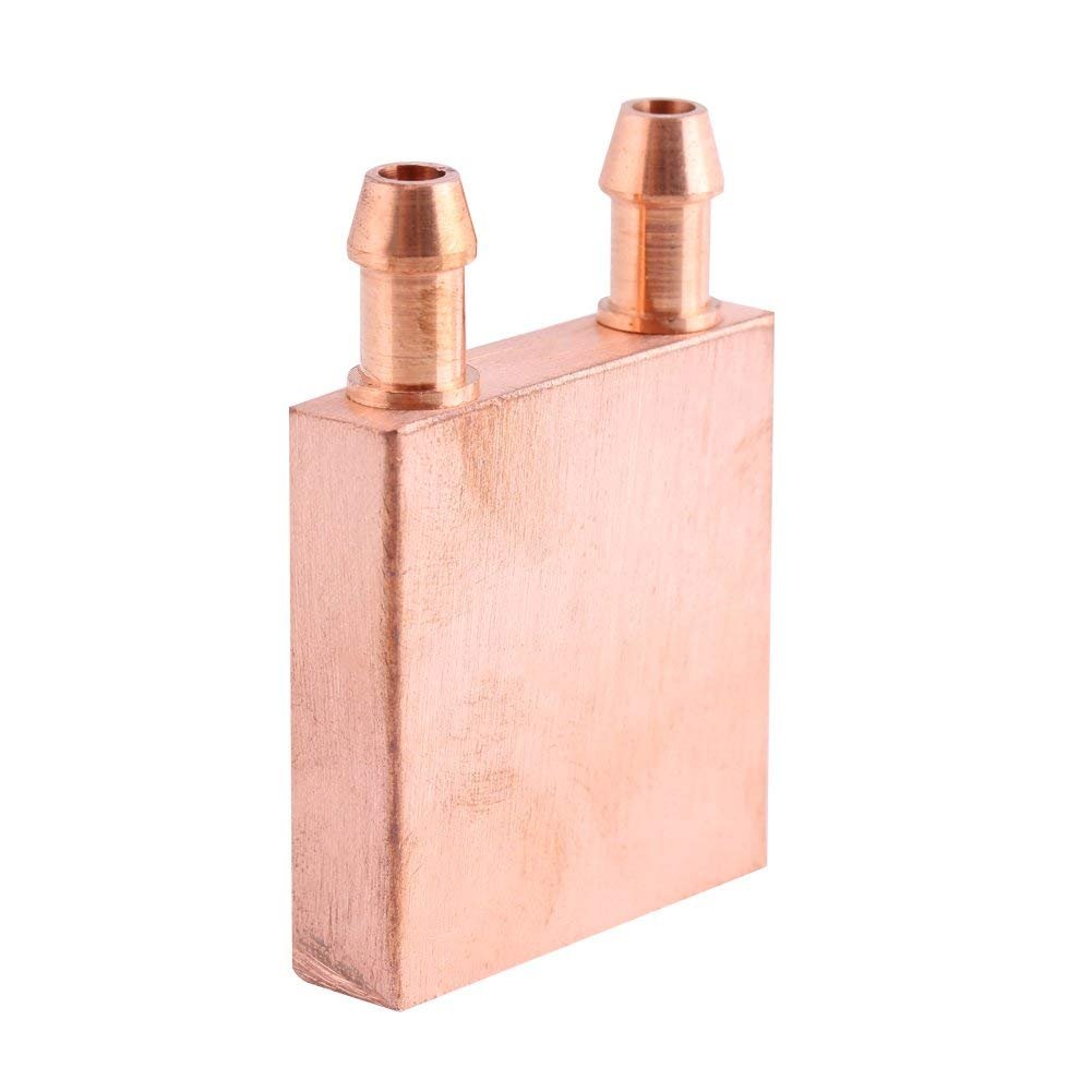 Pure Copper Water Cooling Block for Computer 40x40mm Water-Cooled Exchanger Endothermic Head for Liquid Water Cooler Heat Sink System for CPU Graphics Radiator Heatsink (1 Pack)