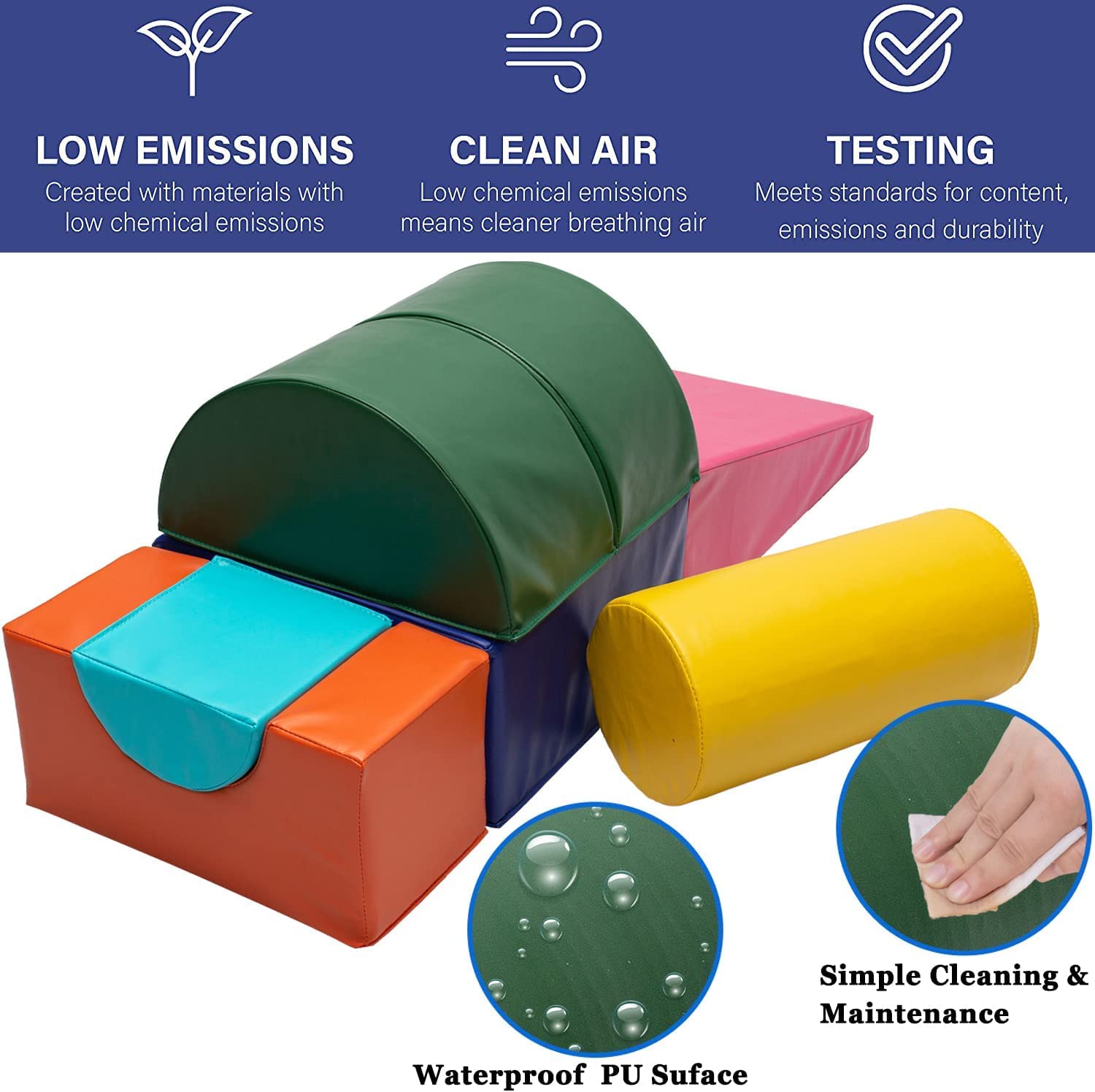 6 Piece Baby Climbing Toys - Lightweight Foam Shapes for Crawling,Building,Sliding - Soft Blocks for Toddlers 1-3,Climb and Crawl Activity Playset Indoor(6PC)