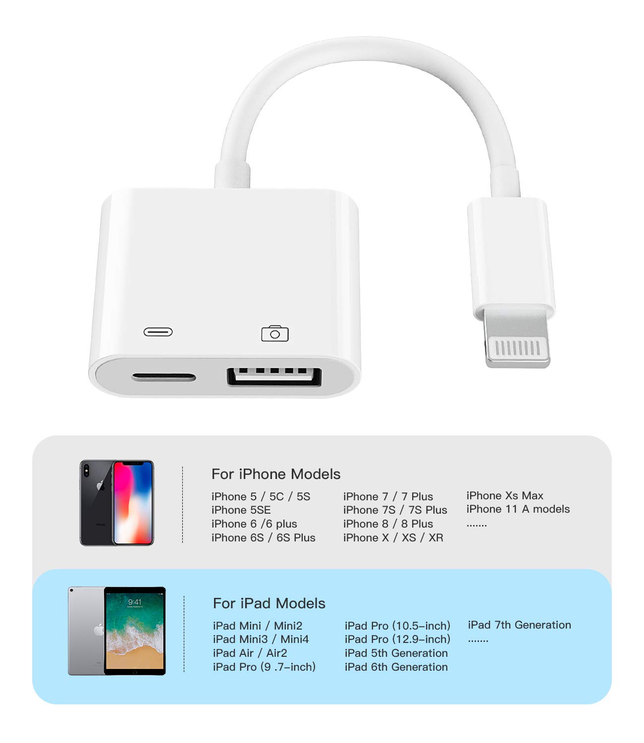 zoyuzan 3 in 1 USB OTG Adapter, Lightning