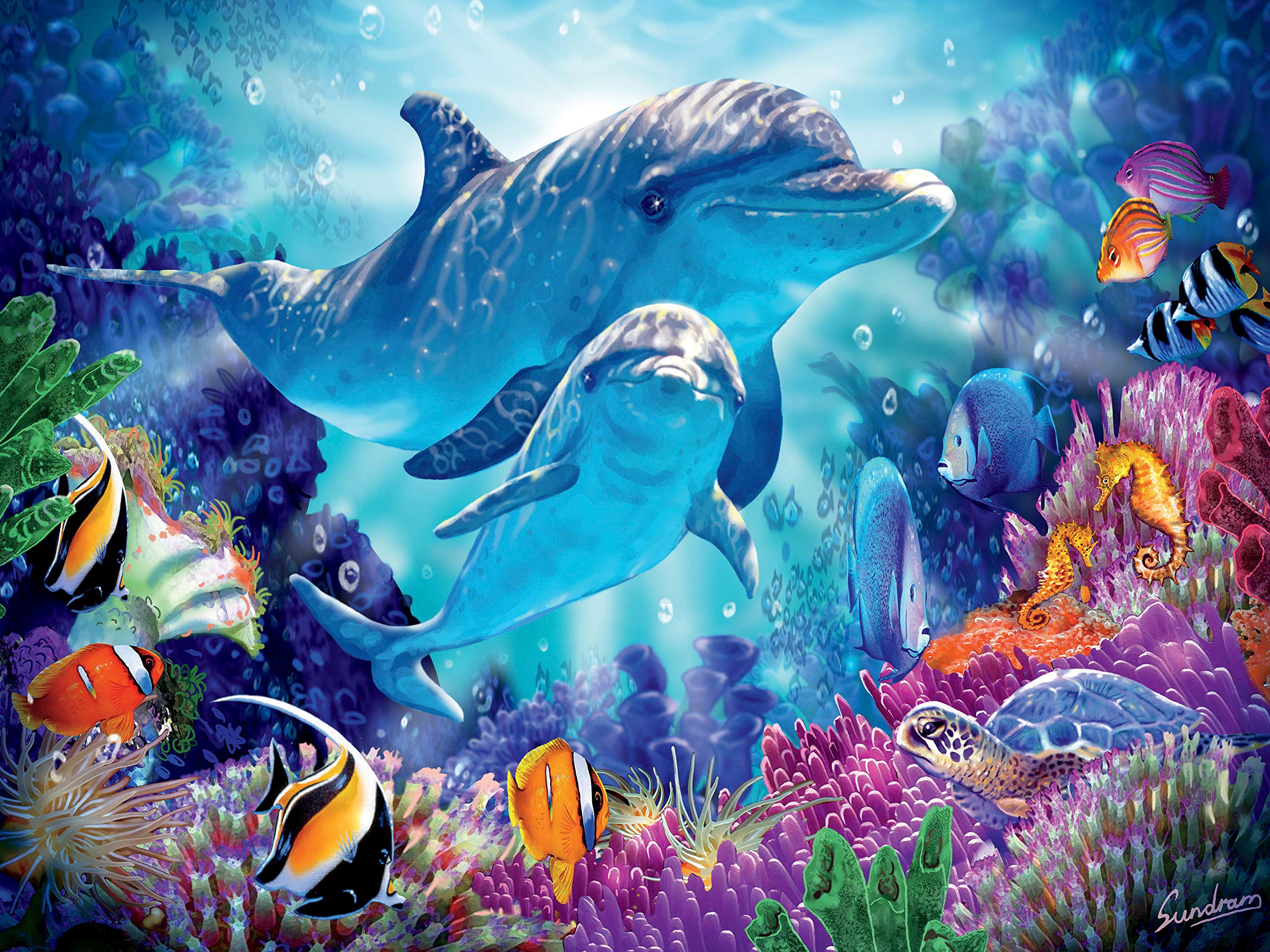 Ceaco - 8 in 1 Multipack - Seaside - (2) Round 300 Piece, (4) 550 Piece, (1) 750 Piece (1) 1000 Piece Jigsaw Puzzles