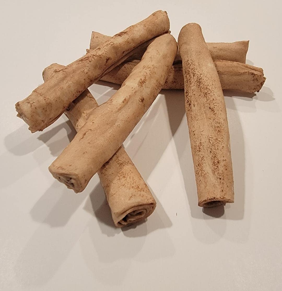 American Made Treat Co - Dog Treats, Peanut Butter Flavor Beef Rawhide Chip Rolls, Puppies to Seniors, Dental Dog Bone Alternative - 5β Rolls - 20 Pack