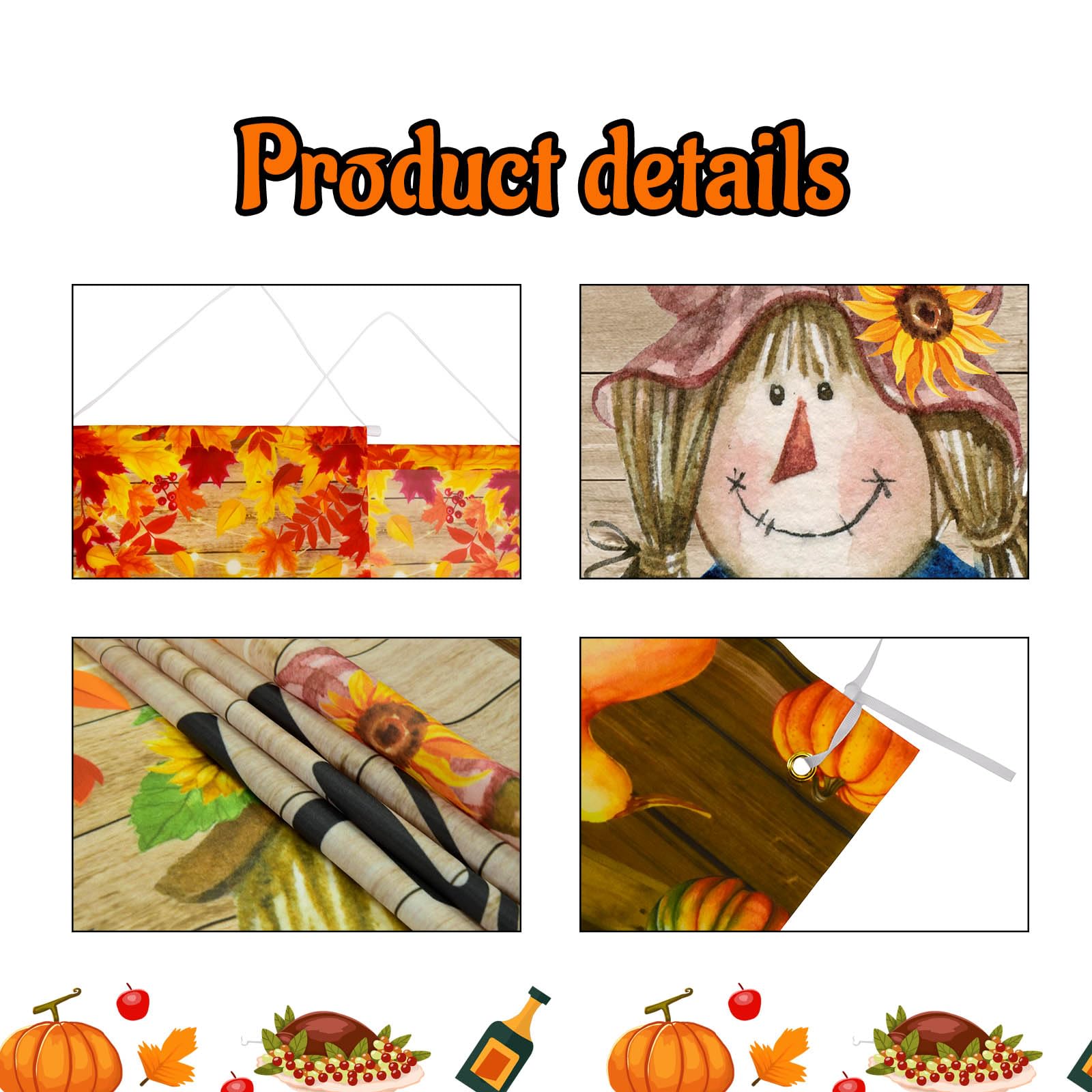 Avezano Give Thanks Banner 3Pcs Thanksgiving Happy Fall Porch Banners Fall Party Thanksgiving Decorations Indoor Outdoor