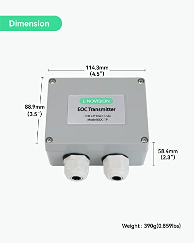 LINOVISION EOC Transmitter with Waterproof Enclosure, Used with EOC Receiver or EOC Switch for Upgrading Analog Surveillance System to IP Surveillance System