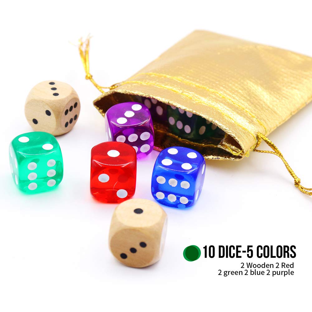 Dice Game Shut The Box Game Wooden Board Game with 10 Dices,a Classic 4 Sided Family Math Game for 2-4 Players Dice Board Game Shut-The-Box(Kids or Adults)