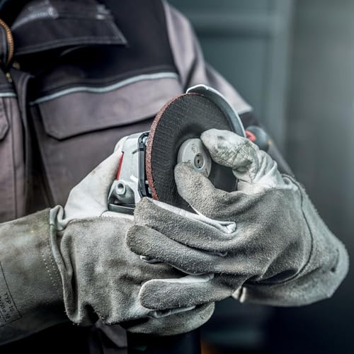 Metabo 6-Inch Angle Grinder, 10,000 RPM, 12 Amp, AC/DC, Slide Switch (Locking), Safety Clutch, M-Quick Wheel Change, Made in Germany, Low Vibration Handle, W 13-150 Quick, 603632420, Green