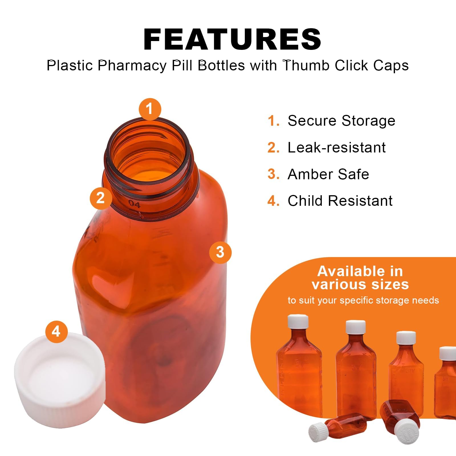 AVG Packaging Supplies Liquid Amber Oval Sample Bottles with Push & Turn Caps β Child Resistant Pharmacy Prescription Medicine Containers, 1oz Vials (25ct)