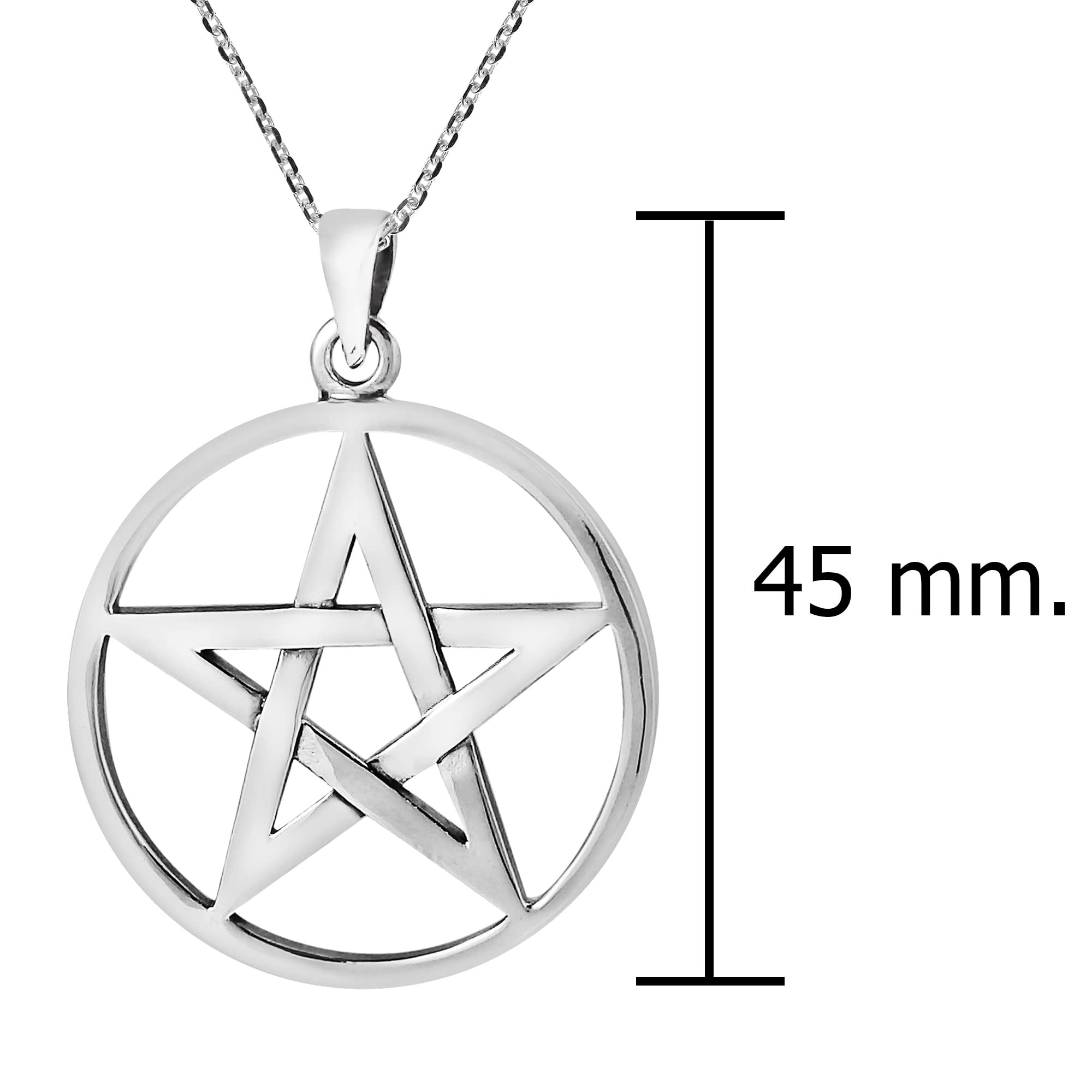 AeraVida Unisex Ancient Cool Mystical Star Pentagram Casual Accessory .925 Sterling Silver Pendant Necklace