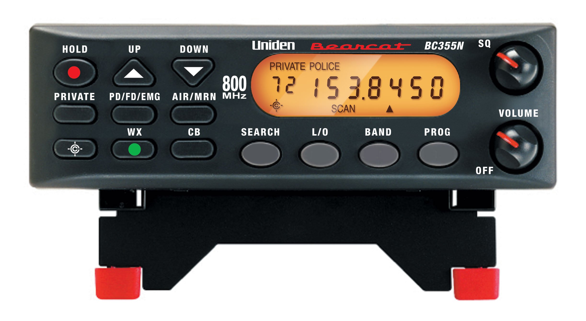 Uniden BC355N 800 MHz 300-Channel Base/Mobile Scanner, Close Call RF Capture, Black & Tram 1089-BNC Scanner Mini-Magnet Antenna VHF/UHF/800MHz-1, 300MHz with BNC-Male Connector