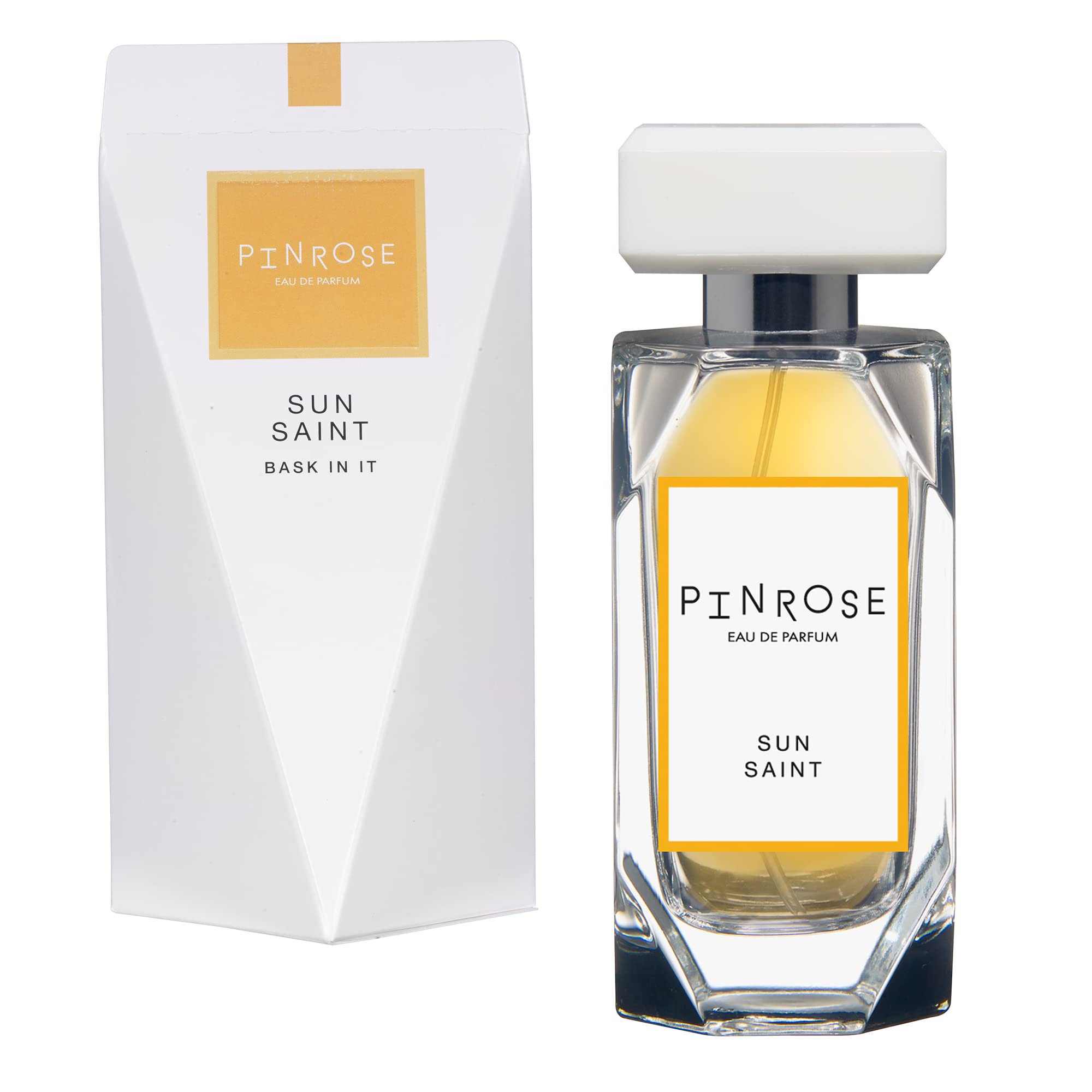 PINROSE Sun Saint Eau de Parfum Spray (1.7 fl oz/50 ml) for Women. Clean, Vegan and Cruelty-Free Beachy Citrus Fragrance. Perfect Purse Size.