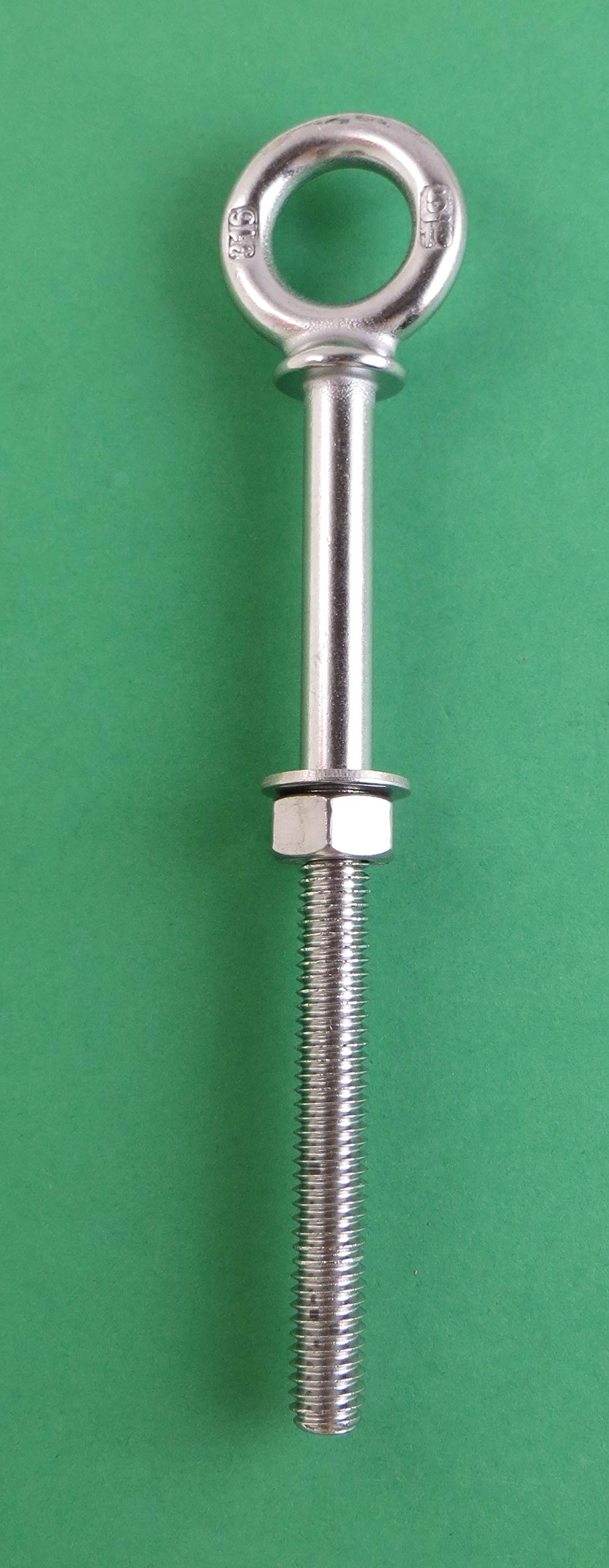US STAINLESS 2 Pieces Stainless Steel 316 Eye Bolt 5/16" x 4 1/2" UNC Short Thread Marine Grade Pitch of 18