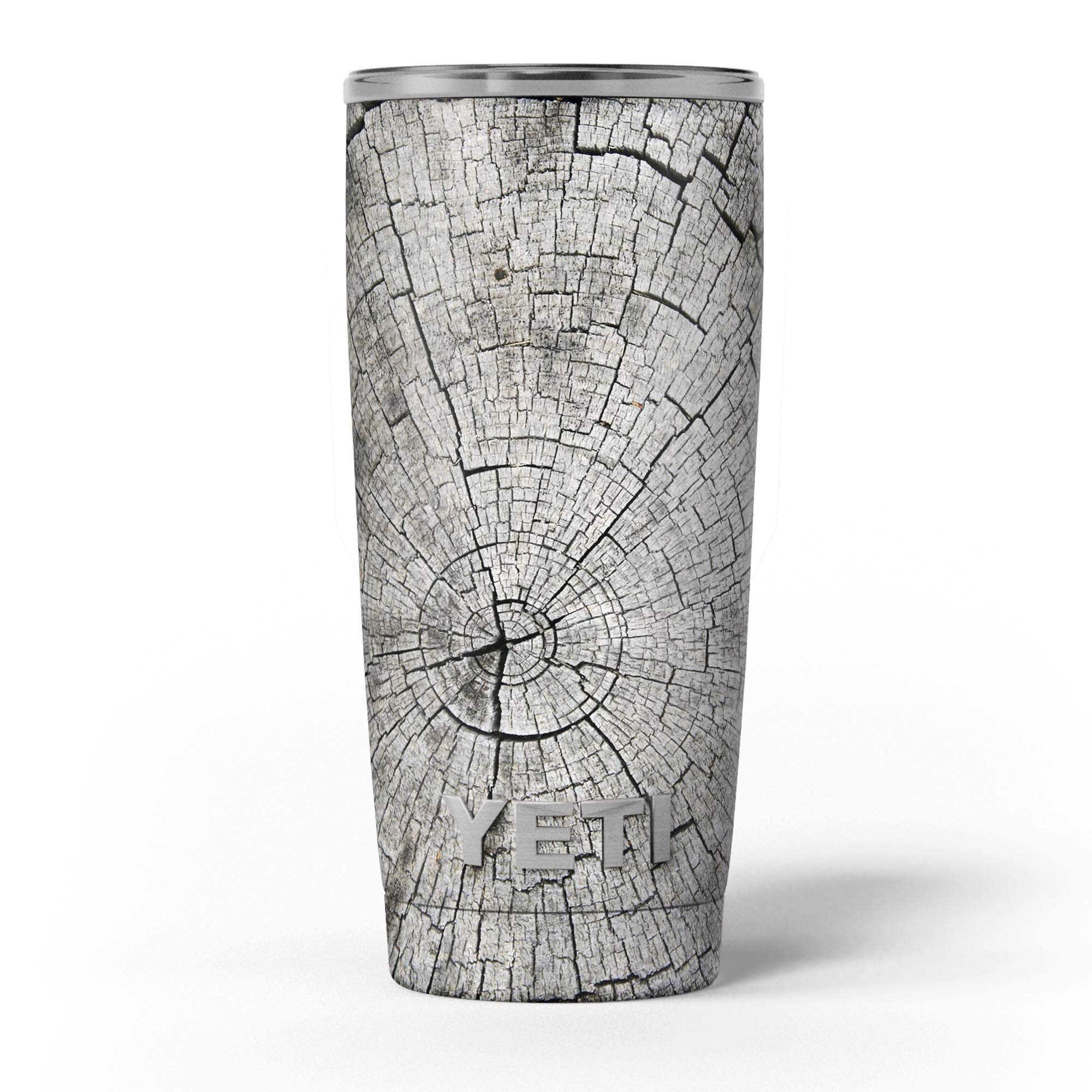 Design Skinz Aged Cracked Tree Stump Core - Skin Decal Vinyl Wrap Kit Compatible with The Yeti Rambler Cooler Tumbler Cups