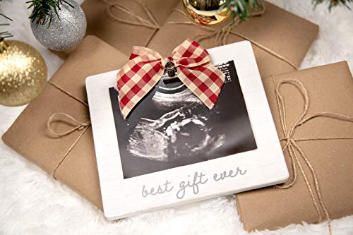 Pearhead Holiday Sonogram Picture Frame, Rustic Christmas Home Décor, Baby Announcement Frame, Nursery Gift for Expecting Moms, Christmas Ideas for New Moms
