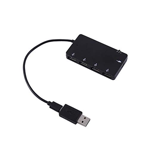 Salaty Extension Adapter USB Charging Cable Micro USB Hub OTG Adapter, Card Reader Keyboard 4 Port OTG Cable Adapter, Support Hot-Swappable for Smartphone Tablet