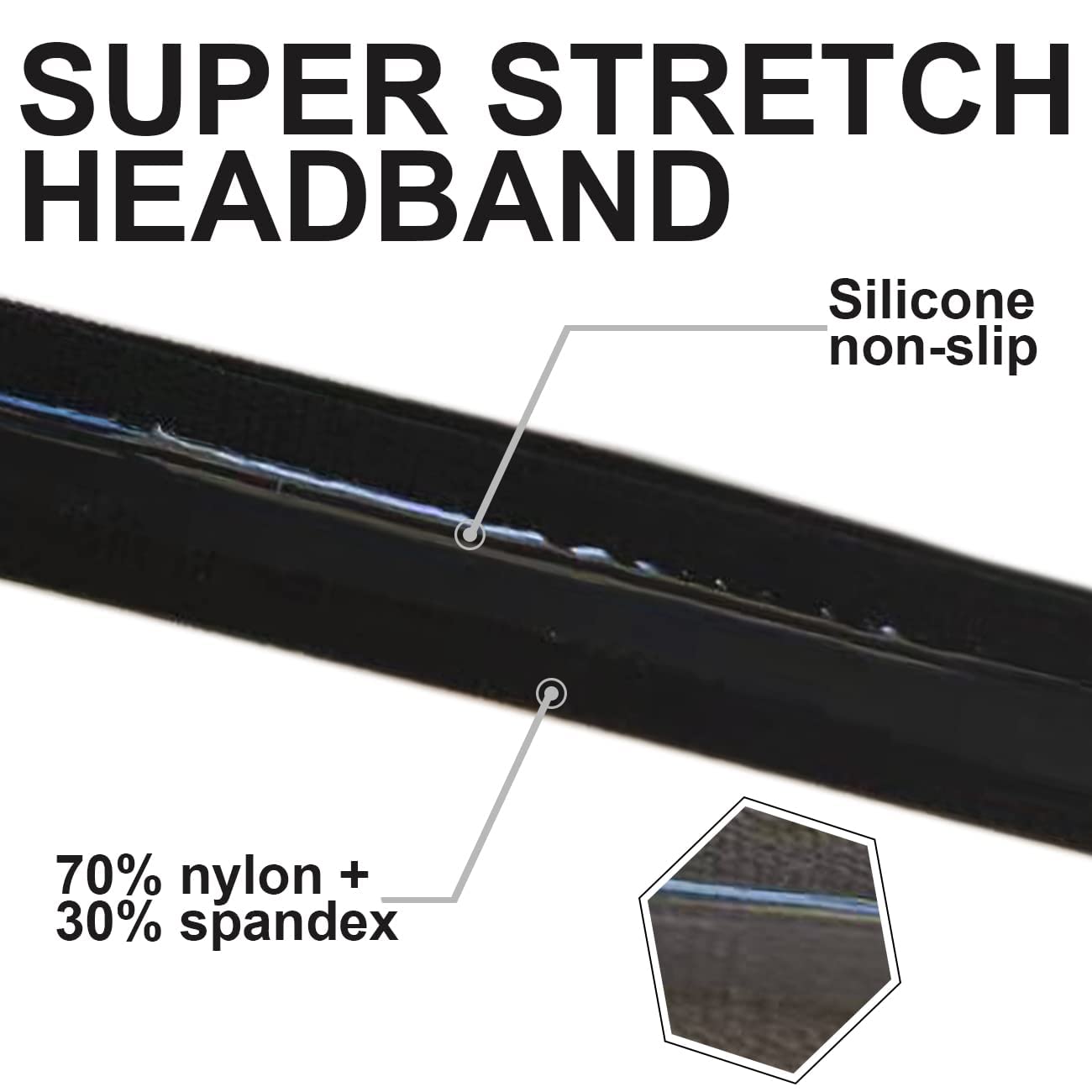 6 Pieces Elastic Thin Sports Headbands,Nambee Athletic Non Slip Skinny Headbands for Women, Men, for Working Out