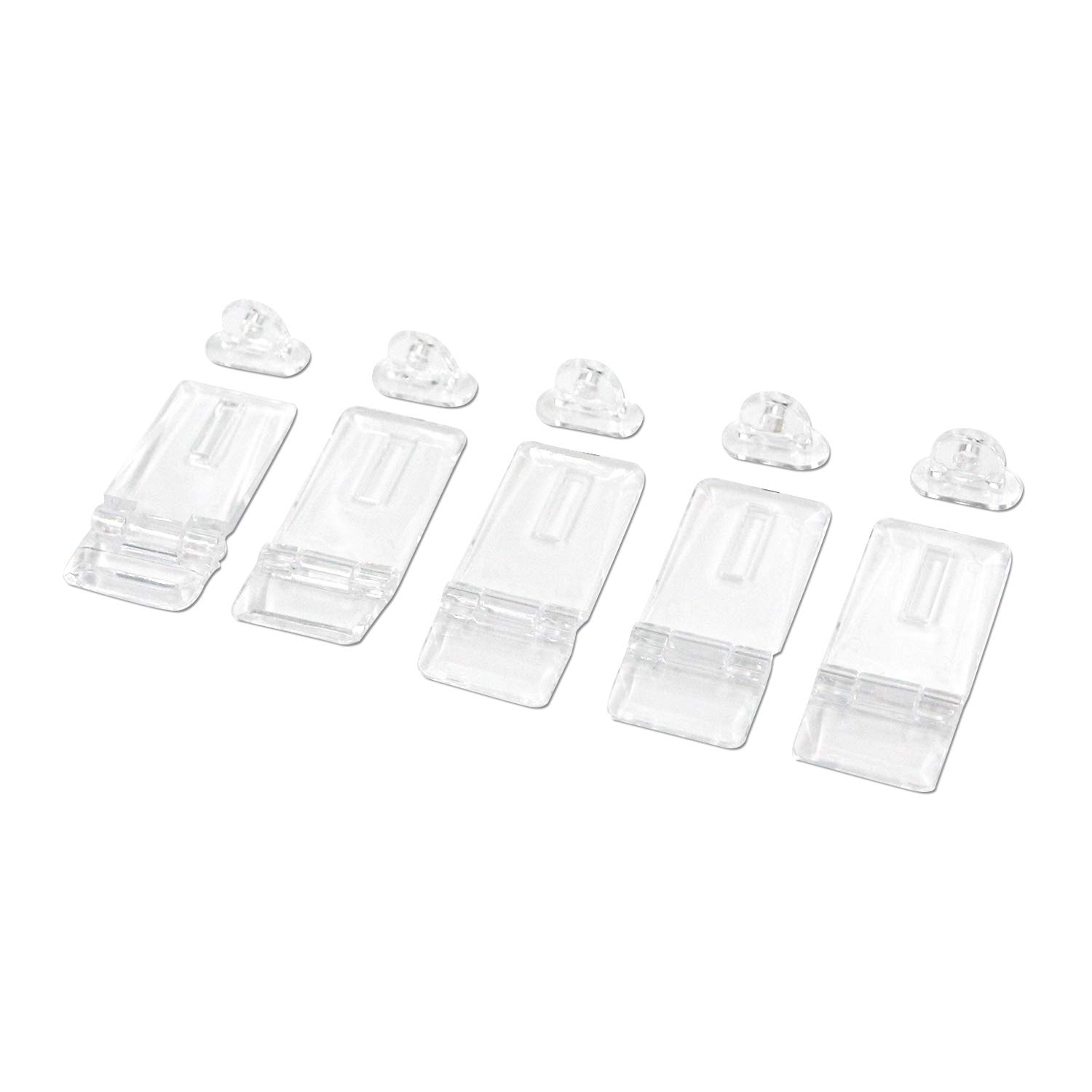 T Tulead Mini Hinge Hasp Acrylic Hasp Buckle Box Clear Hinge Latch Hasp Lock Hinge Latch Buckles Pack of 5
