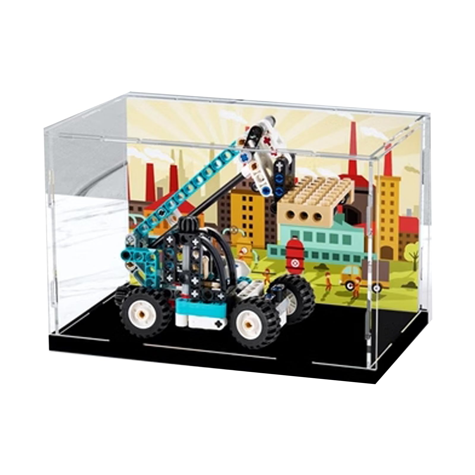 Acrylic Display Case Box Compatible Lego 42133 Telescopic Boom Forklift Model, Protection, Dustproof Display Case Gift Model, Transparen,Compatible with Lego (Only Display Case )
