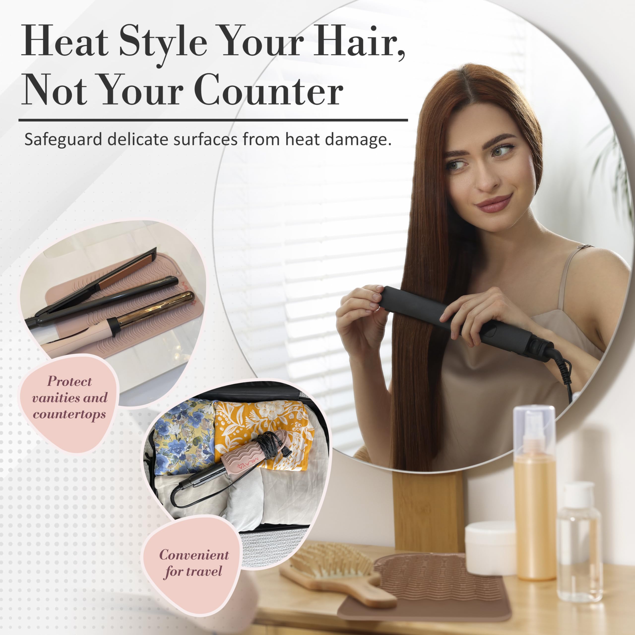 Heat Resistant Mat - Iron Mat - Curling Iron Holder - Silicone Heat Resistant Mat - Makeup Mat - Hot Tools Mat - Hot Tools Flat Iron Holder
